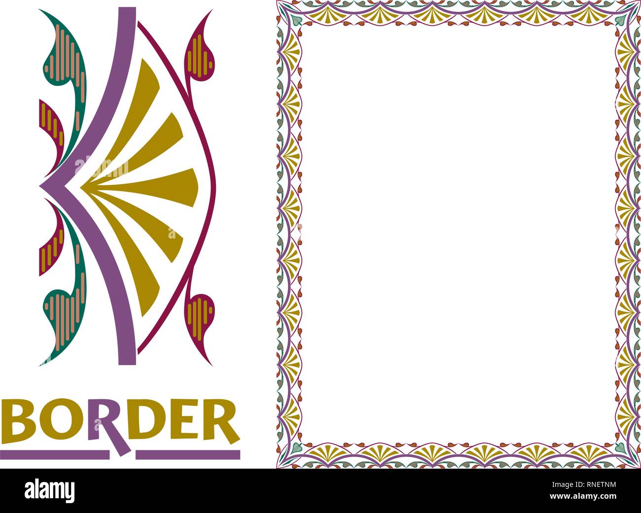 Old World Borders Vector - Tiled frame in plant leaves and flowers ...