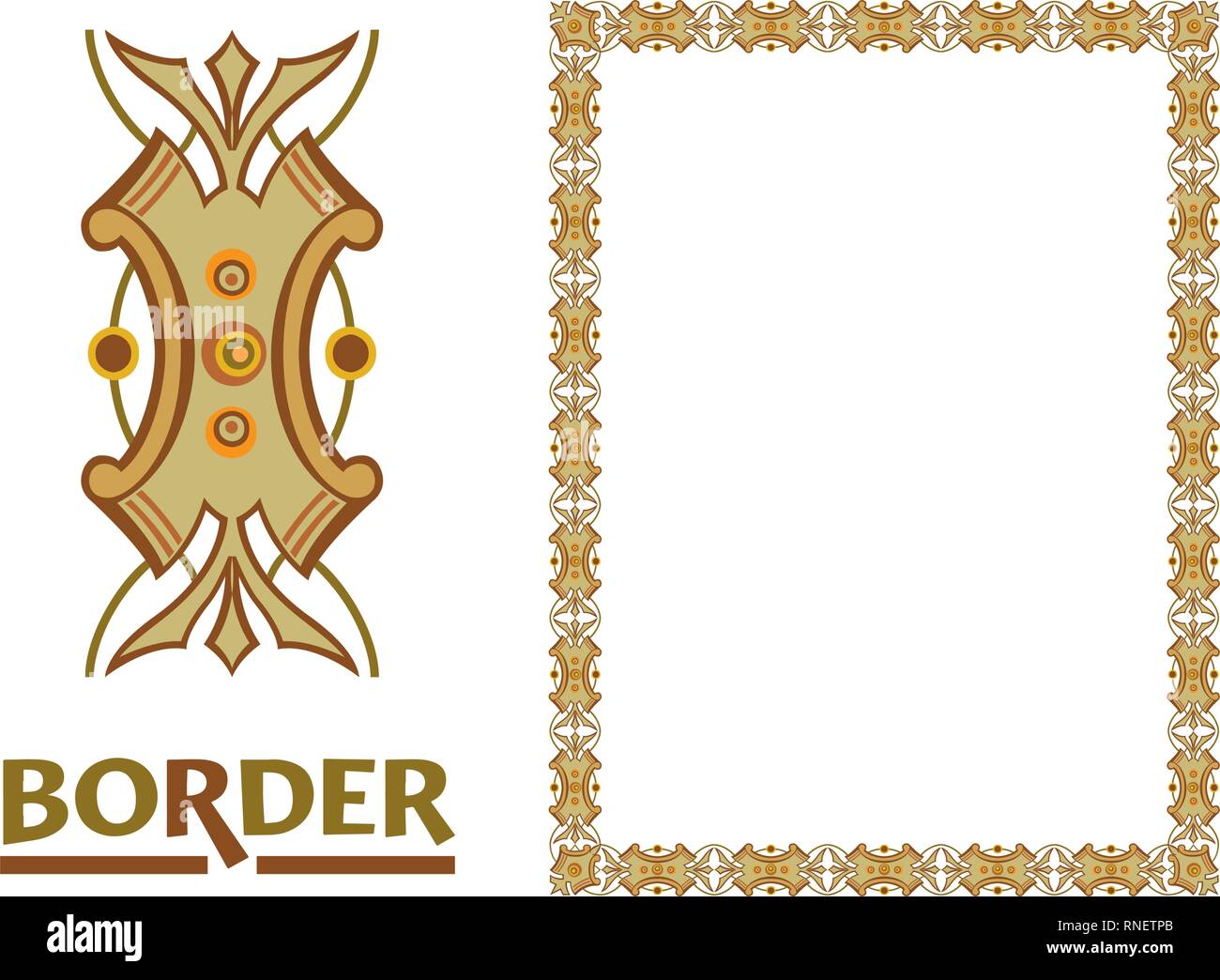 Old World Borders Vector - Tiled frame in plant leaves and flowers ...