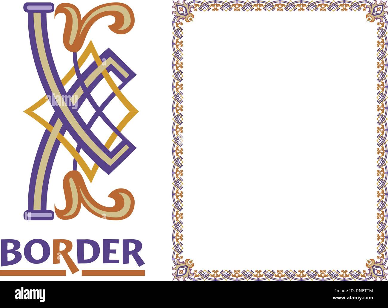 Old World Borders Vector - Tiled frame in plant leaves and flowers ...