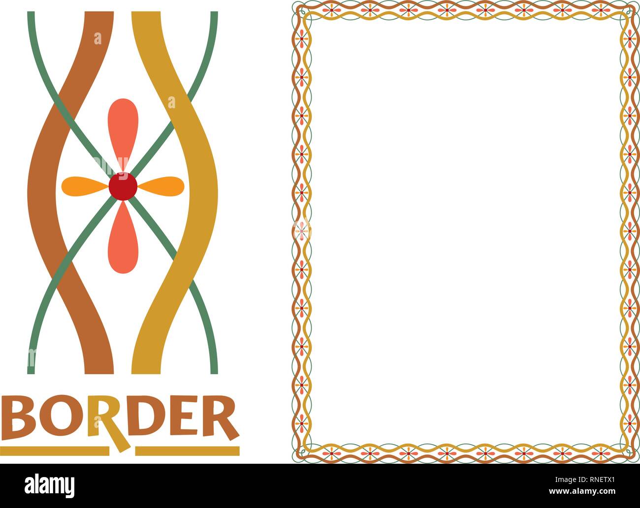 Old World Borders Vector - Tiled frame in plant leaves and flowers ...