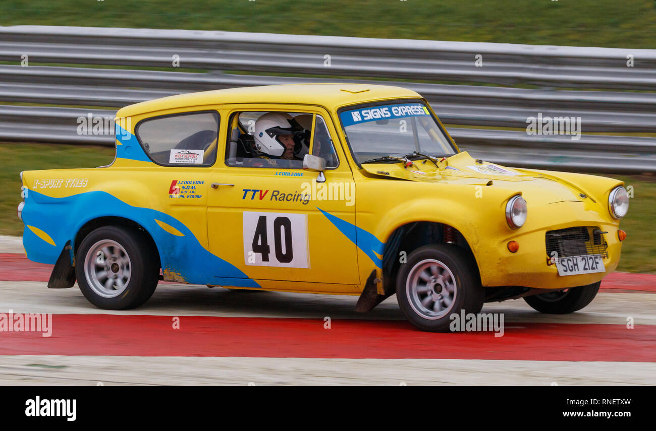 Ford Anglia 105E, SGH 212F, with driver John Cooledge and co-driver ...