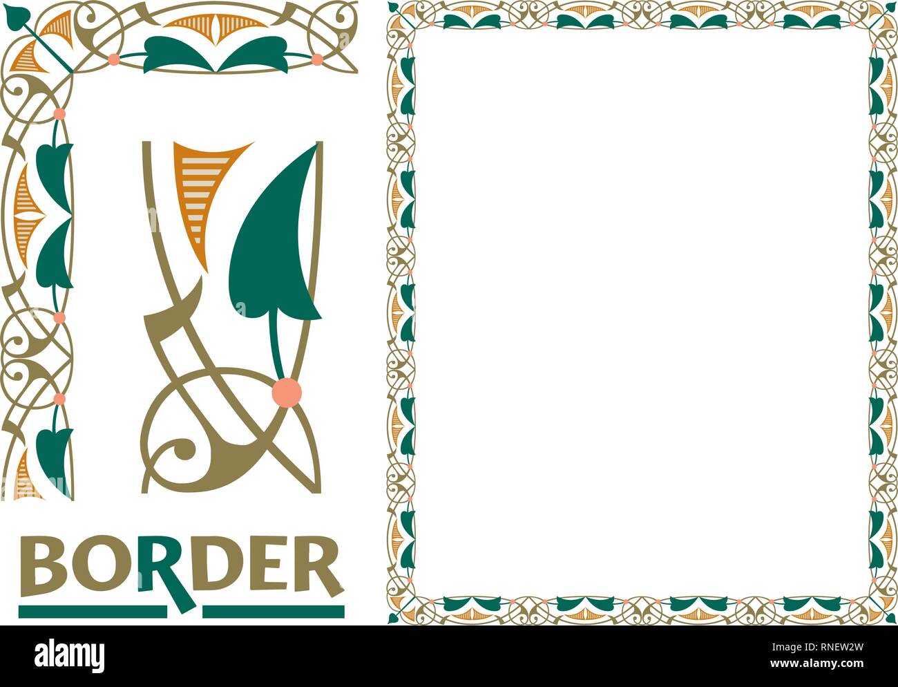 Old World Borders Vector - Tiled frame in plant leaves and flowers ...