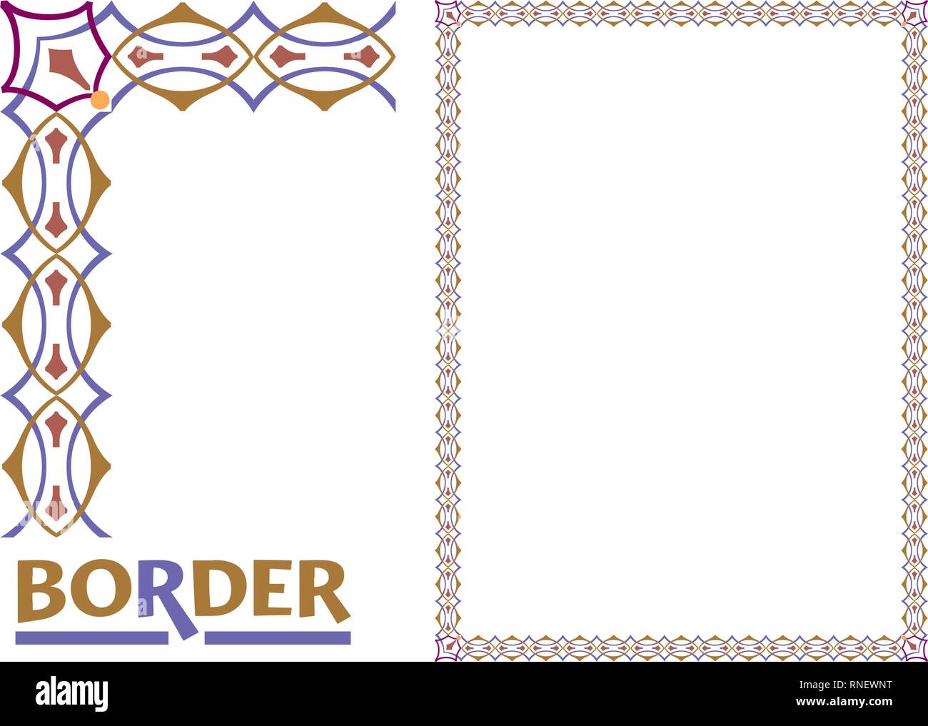 Old World Borders Vector - Tiled frame in plant leaves and flowers ...