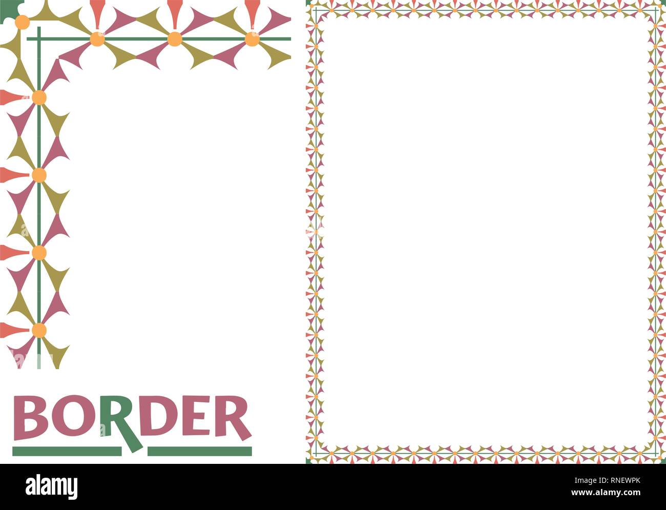 Old World Borders Vector - Tiled frame in plant leaves and flowers ...