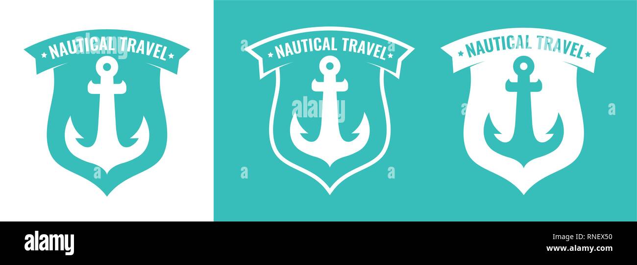 Nautical emblem set anchor Stock Vector Images - Alamy
