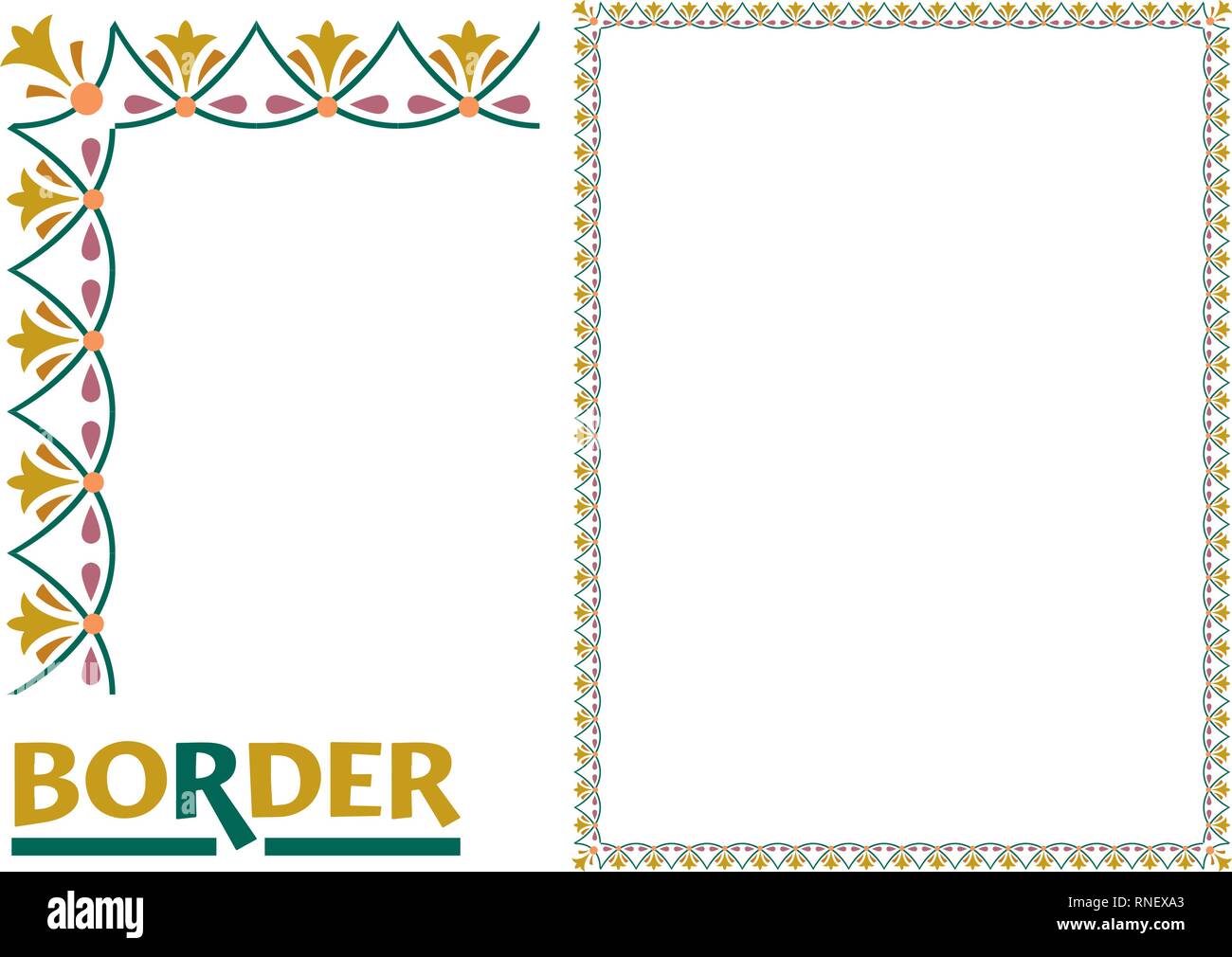 Old World Borders Vector - Tiled frame in plant leaves and flowers ...