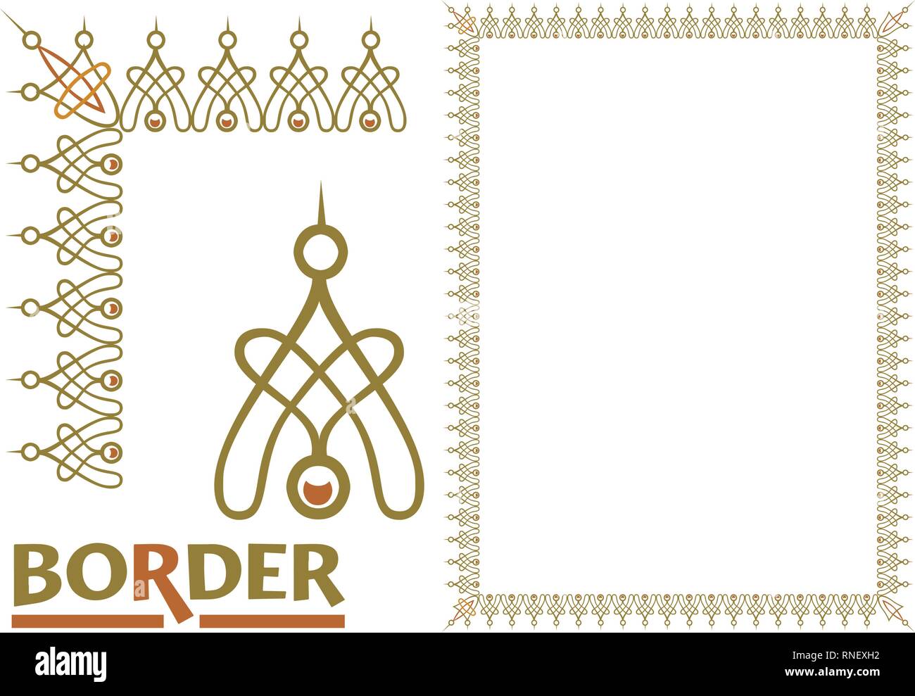 Old World Borders Vector - Tiled frame in plant leaves and flowers ...
