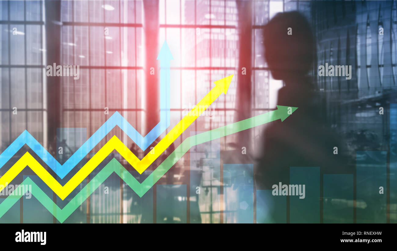 Financial growth arrows graph. Investment and trading concept Stock ...