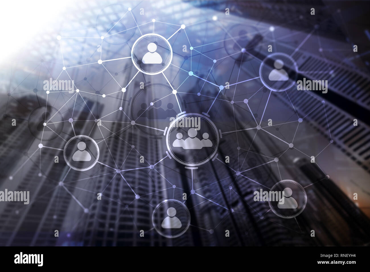 People relation and organization structure. Social media. Business and ...