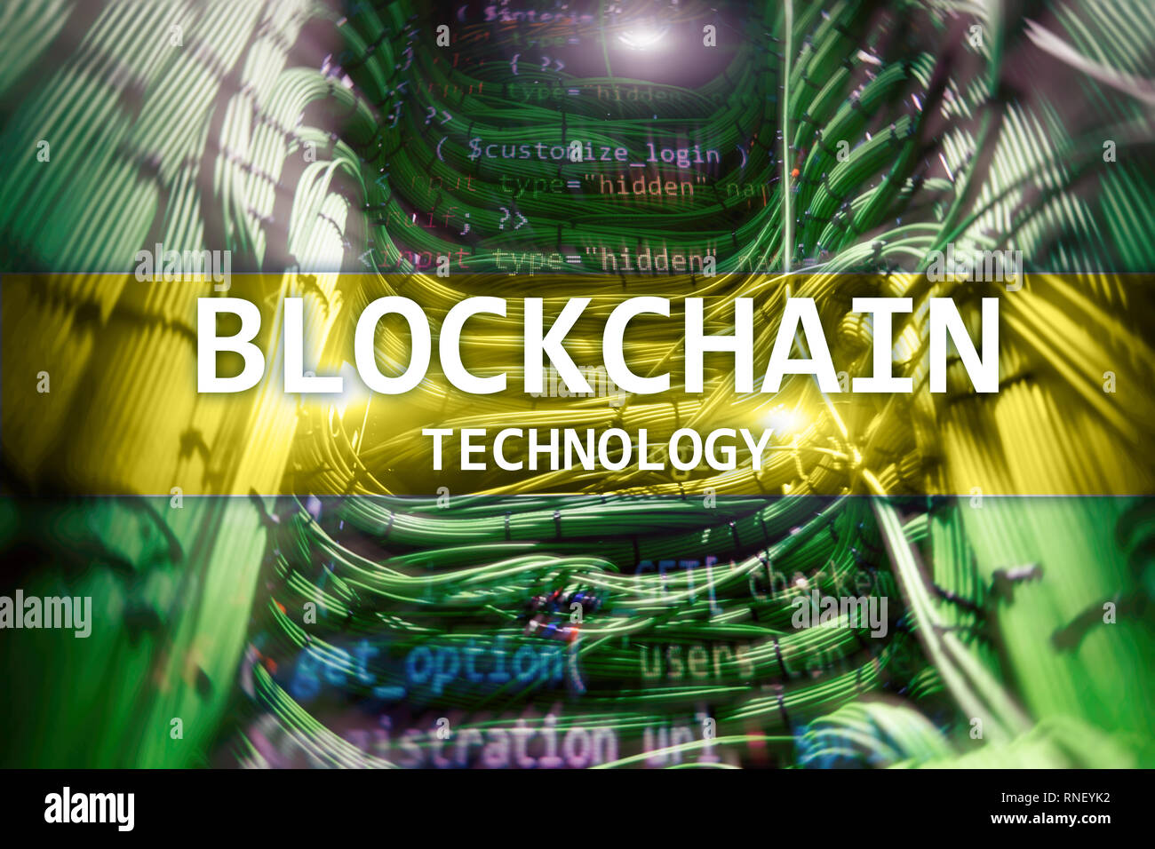 Blockchain technology, cryptocurrency mining Stock Photo - Alamy
