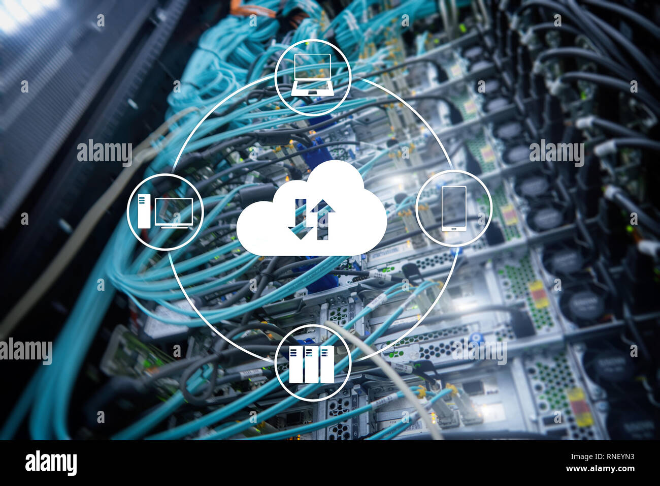 CLoud server and computing, data storage and processing. Internet and ...