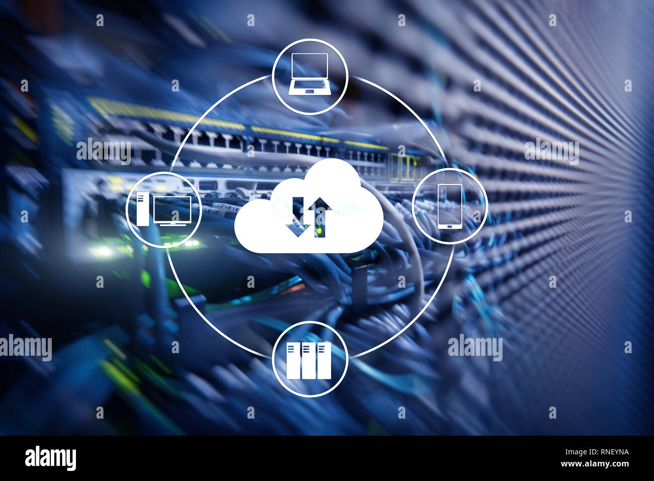 CLoud server and computing, data storage and processing. Internet and ...