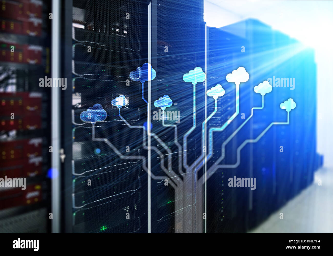 CLoud server and computing, data storage and processing. Internet and ...