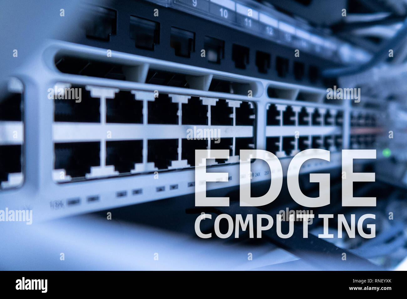 EDGE computing, internet and modern technology concept on modern server ...