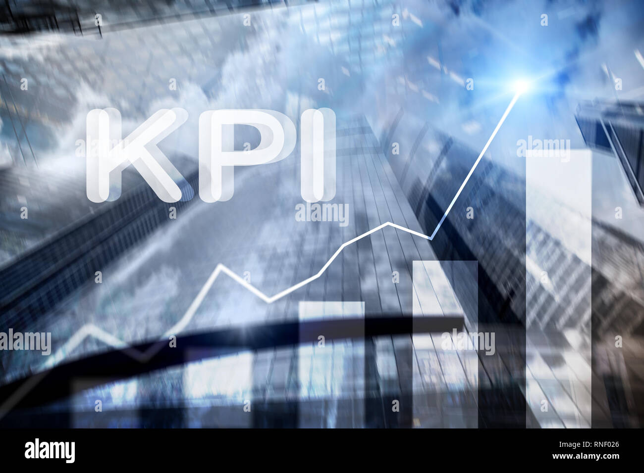 KPI - Key performance indicator graph on blurred background Stock Photo ...