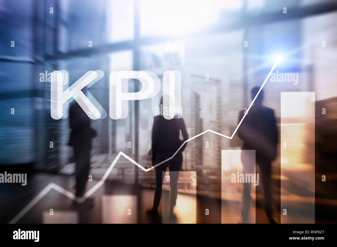 KPI - Key performance indicator graph on blurred background Stock Photo ...