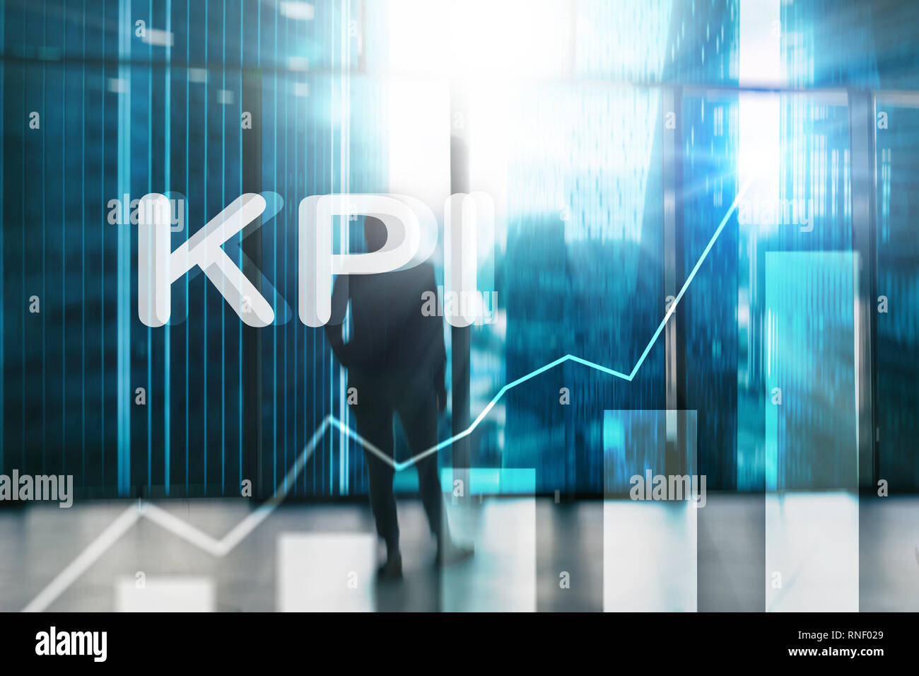 KPI - Key performance indicator graph on blurred background Stock Photo ...