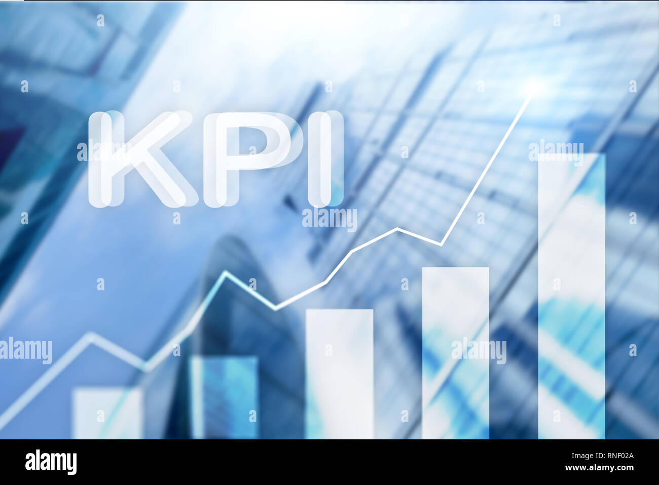 KPI - Key performance indicator graph on blurred background Stock Photo ...
