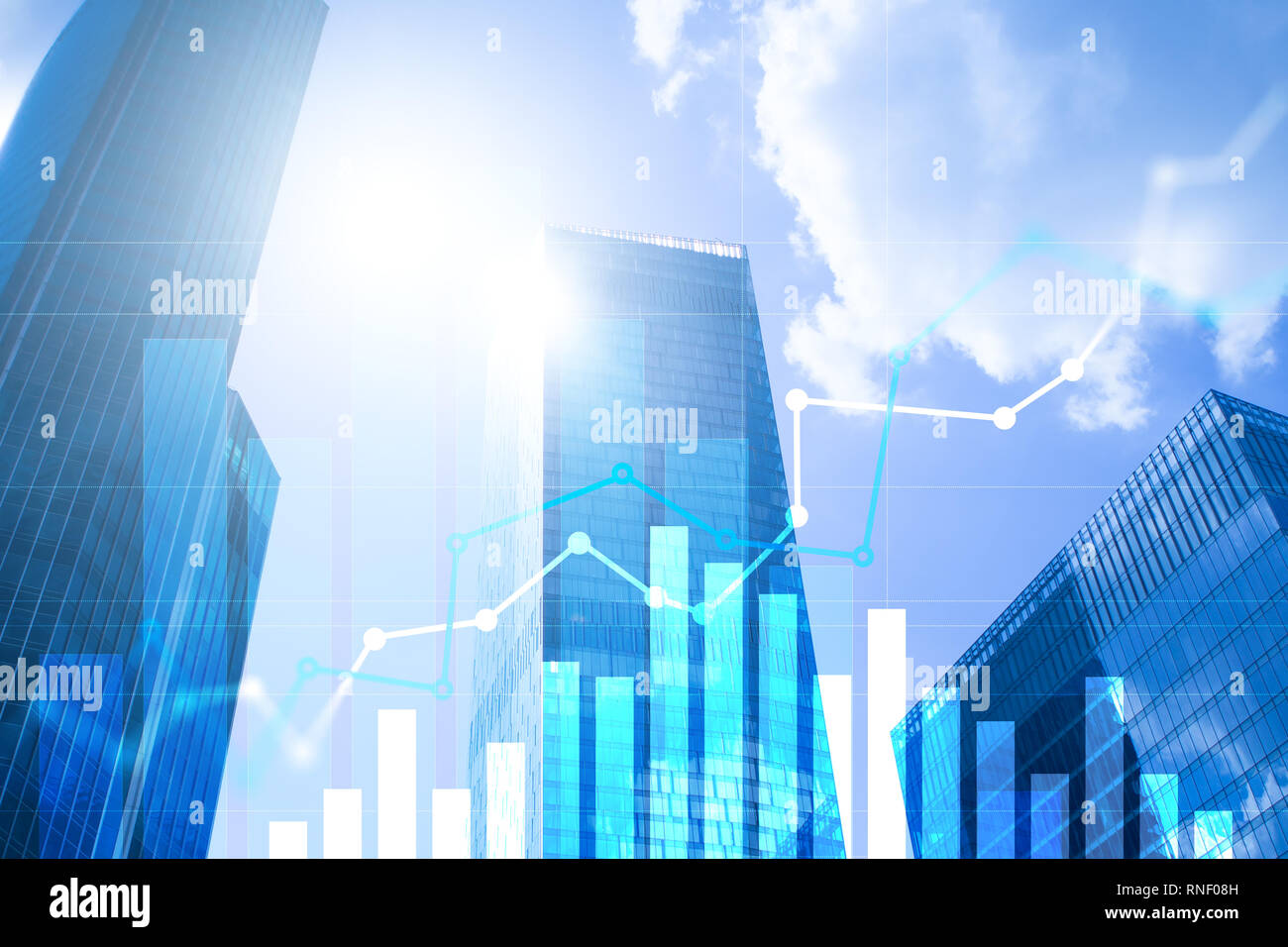 Financial growth graph. Sales increase, marketing strategy concept ...