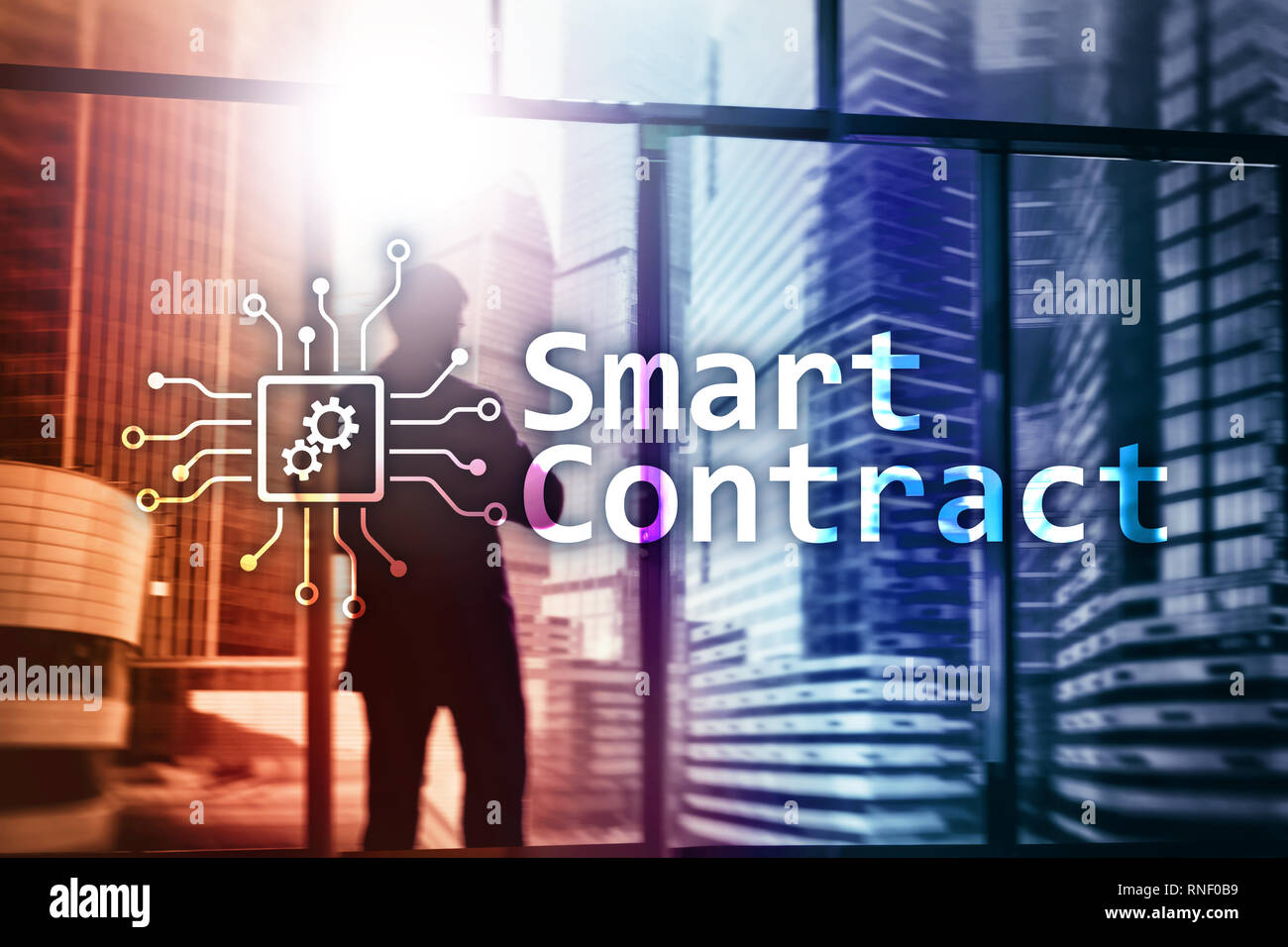 Smart contract, blockchain technology in business, finance hi-tech ...