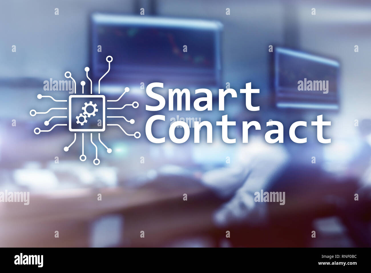 Smart contract, blockchain technology in business, finance hi-tech ...