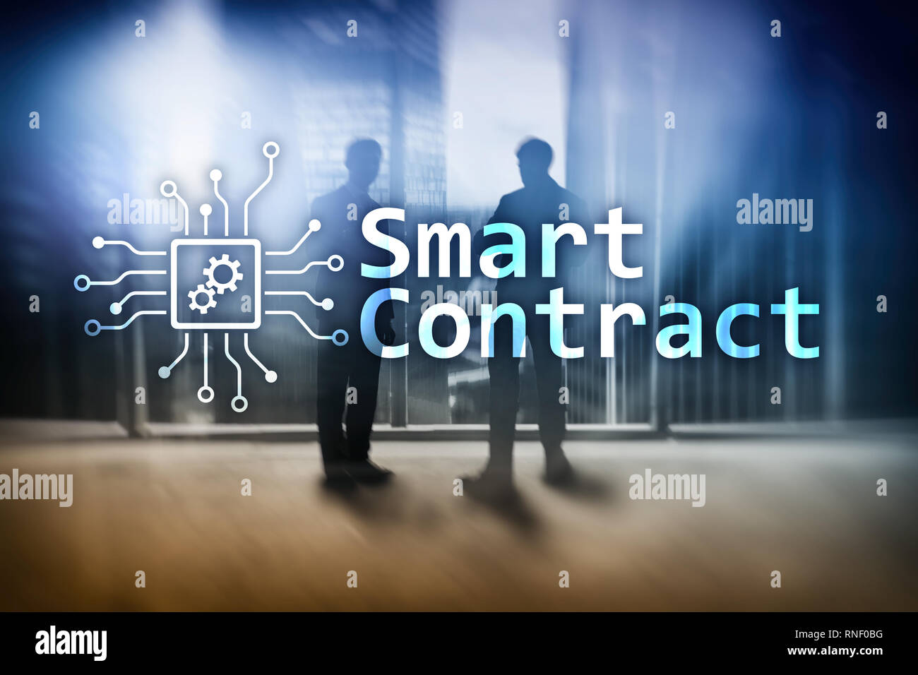 Smart contract, blockchain technology in business, finance hi-tech ...