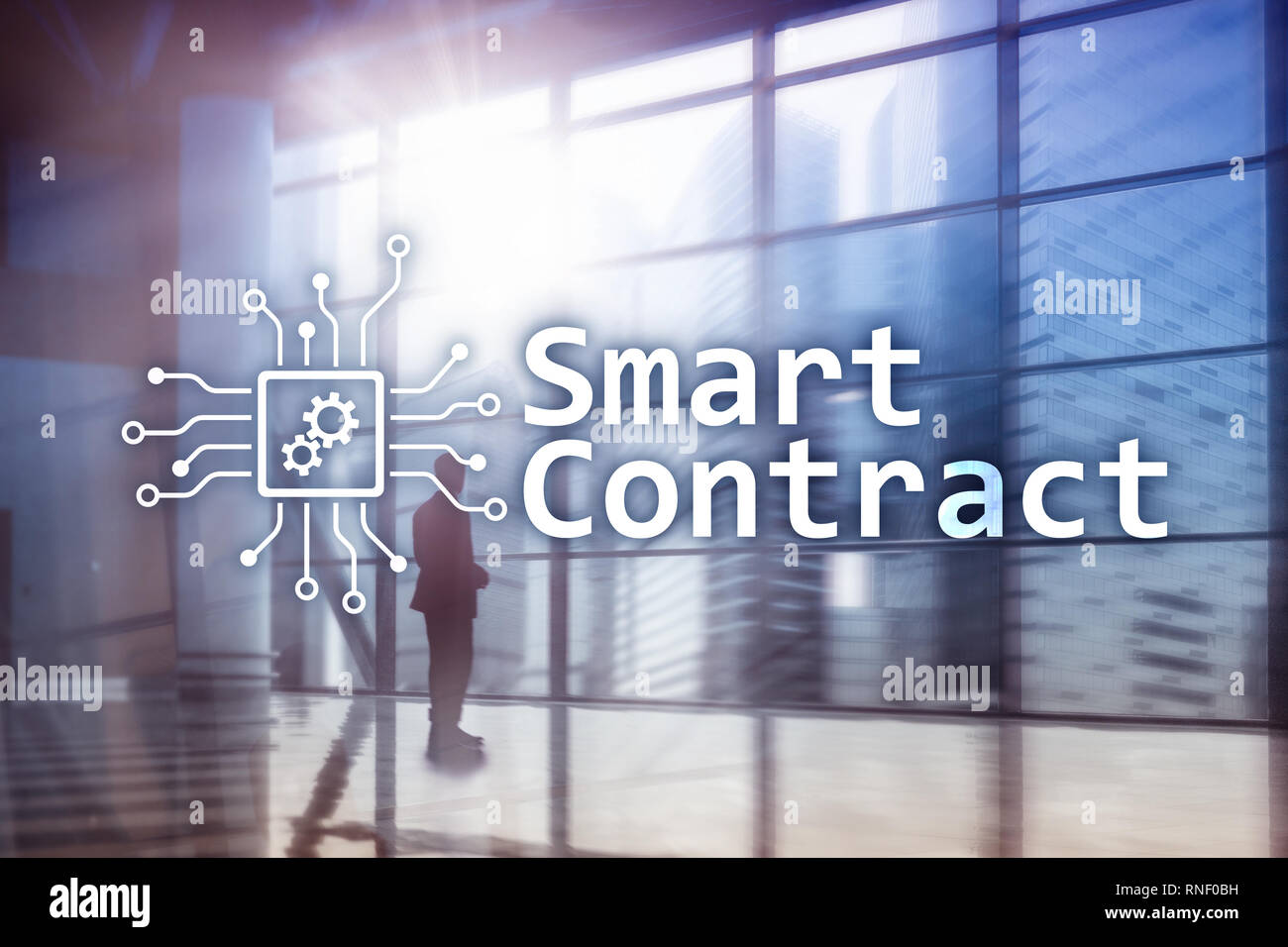 Smart contract, blockchain technology in business, finance hi-tech ...