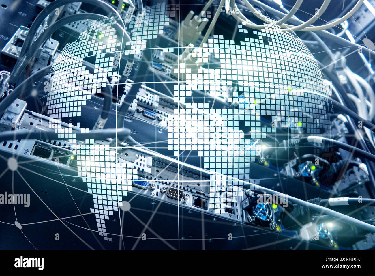3D Earth as telecommunication and internet technology concept Stock ...