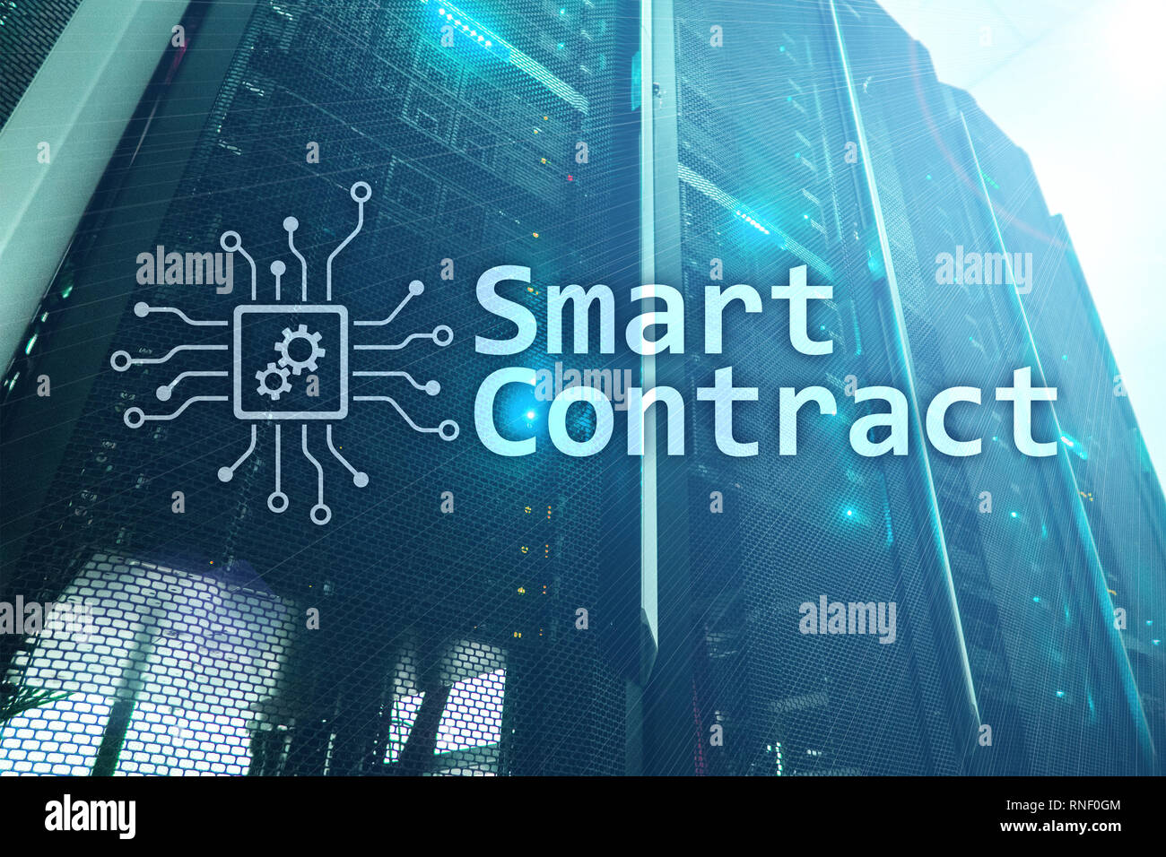 Smart contract, blockchain technology in modern business Stock Photo ...