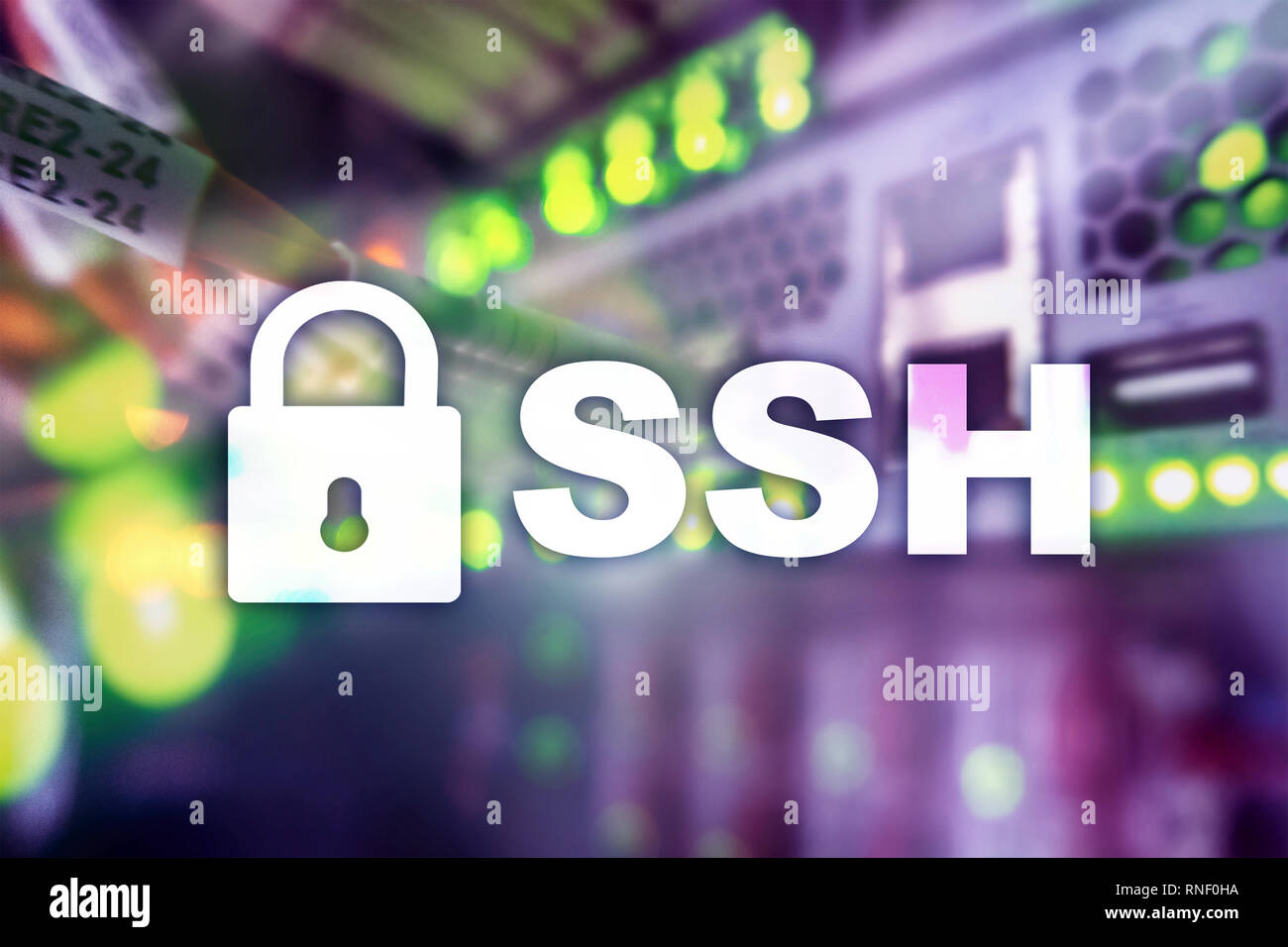 SSH, Secure Shell protocol and software. Data protection, internet and ...