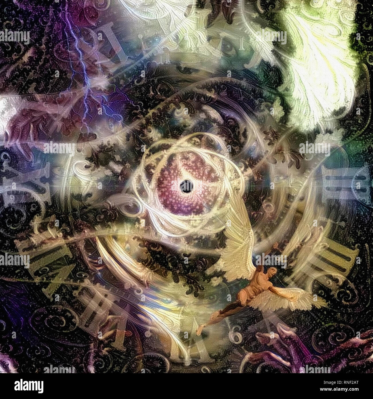 Abstract painting. Atom, time and God's particle Stock Photo - Alamy