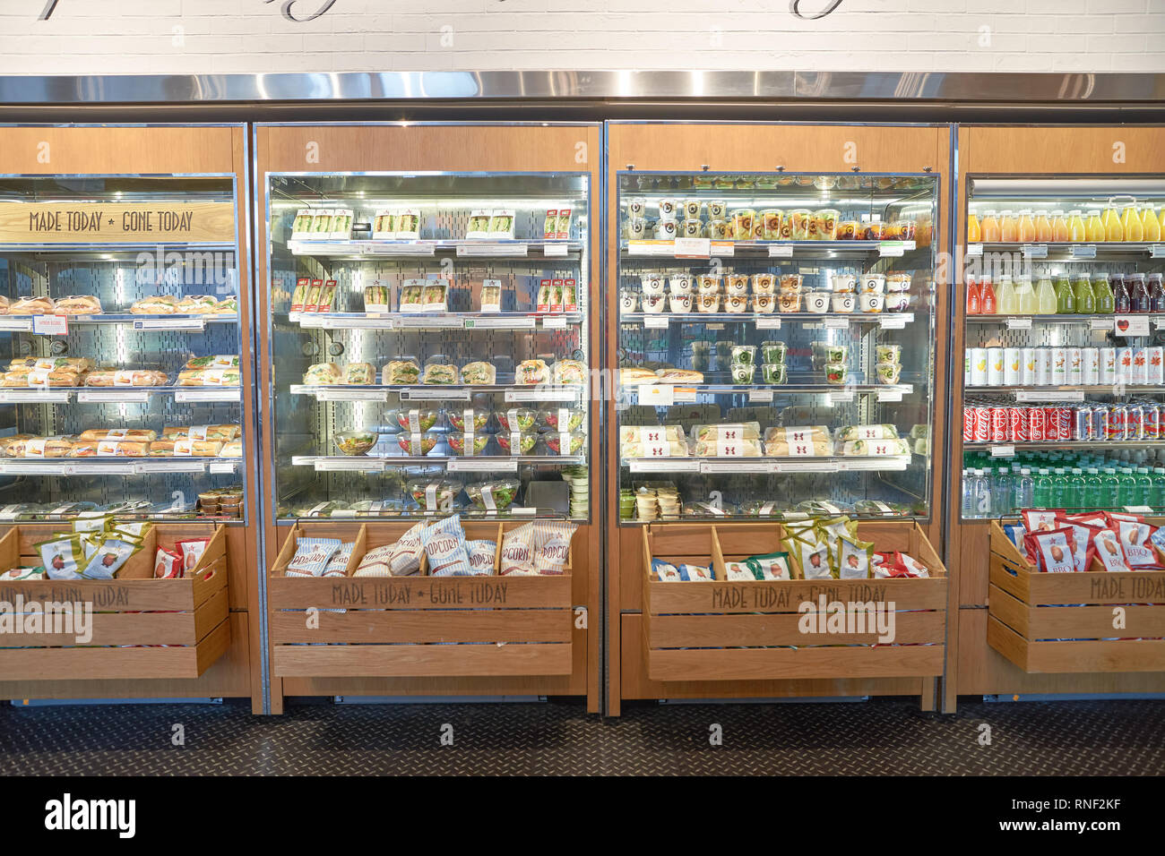 CHICAGO, IL - CIRCA MARCH, 2016: inside of Pret a Manger. Pret a Manger ...