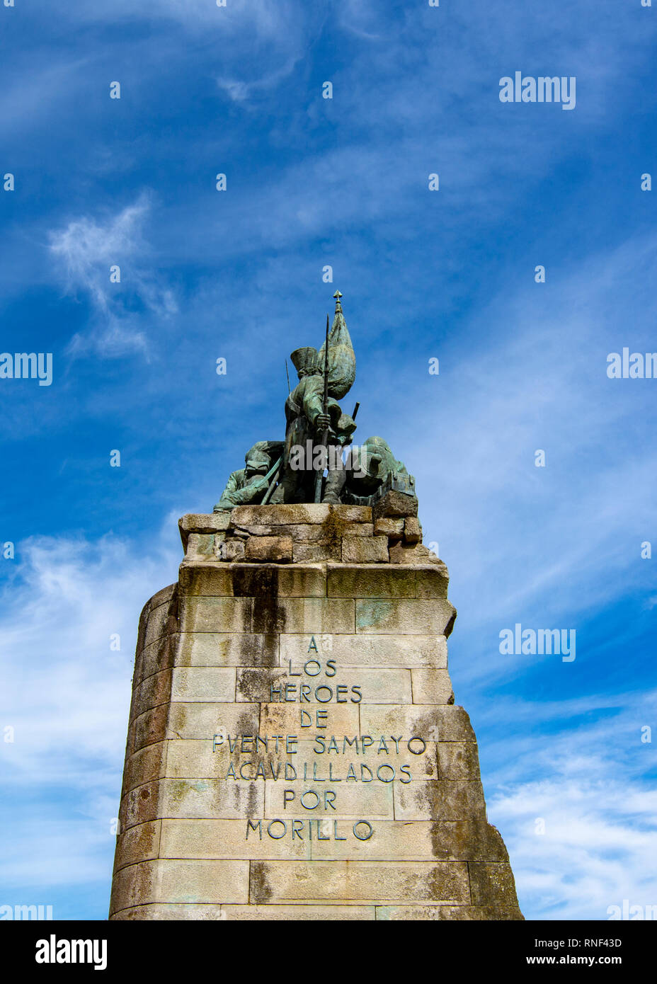 Pontevedra, Galicia, Spain; September 2018: Commemorative monument of ...
