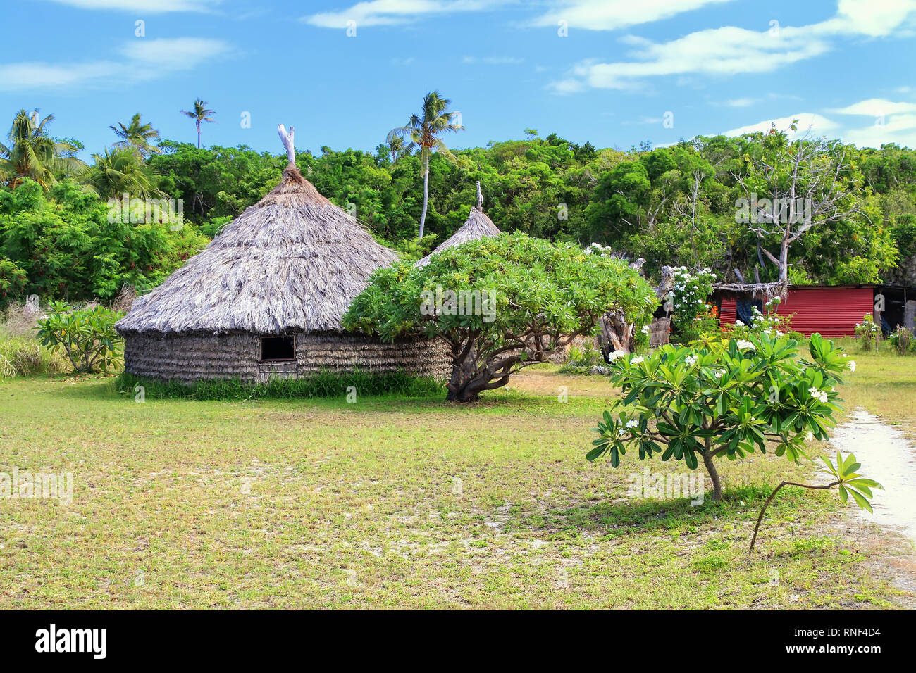 Traditional Kanak houses on Ouvea Island, Loyalty Islands, New ...
