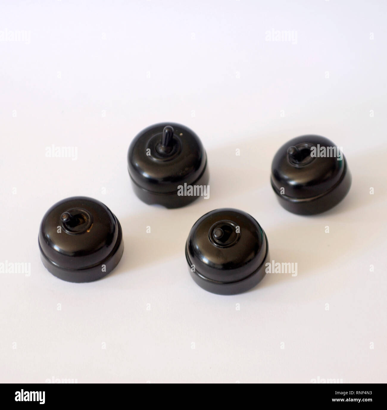 Old black bakelite switches Stock Photo - Alamy