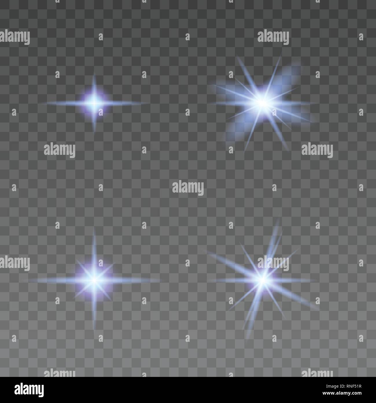 Set of various flare elements. Vector illustration with light effects ...