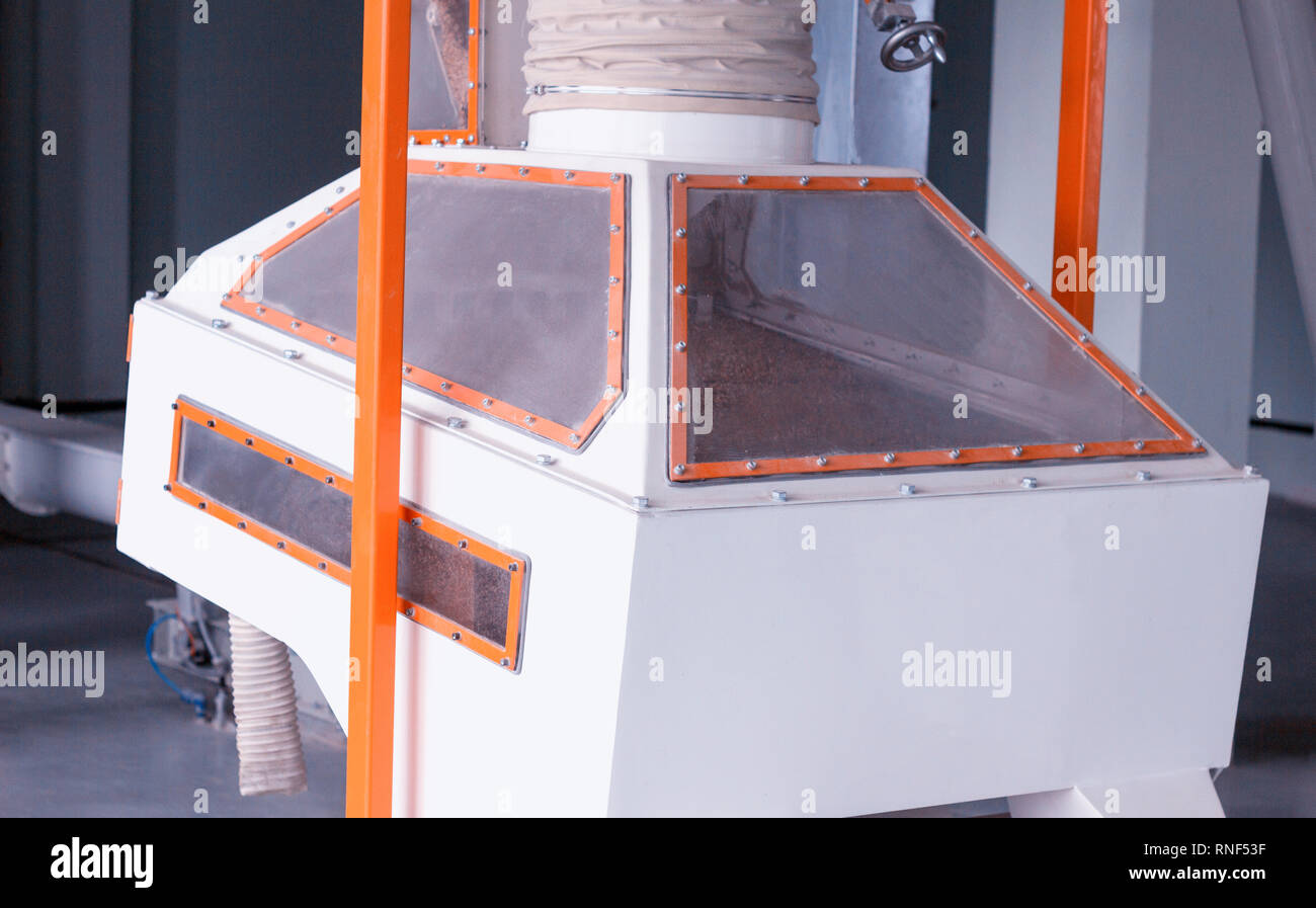 Equipment for cleaning grain at a modern plant for processing corn and ...