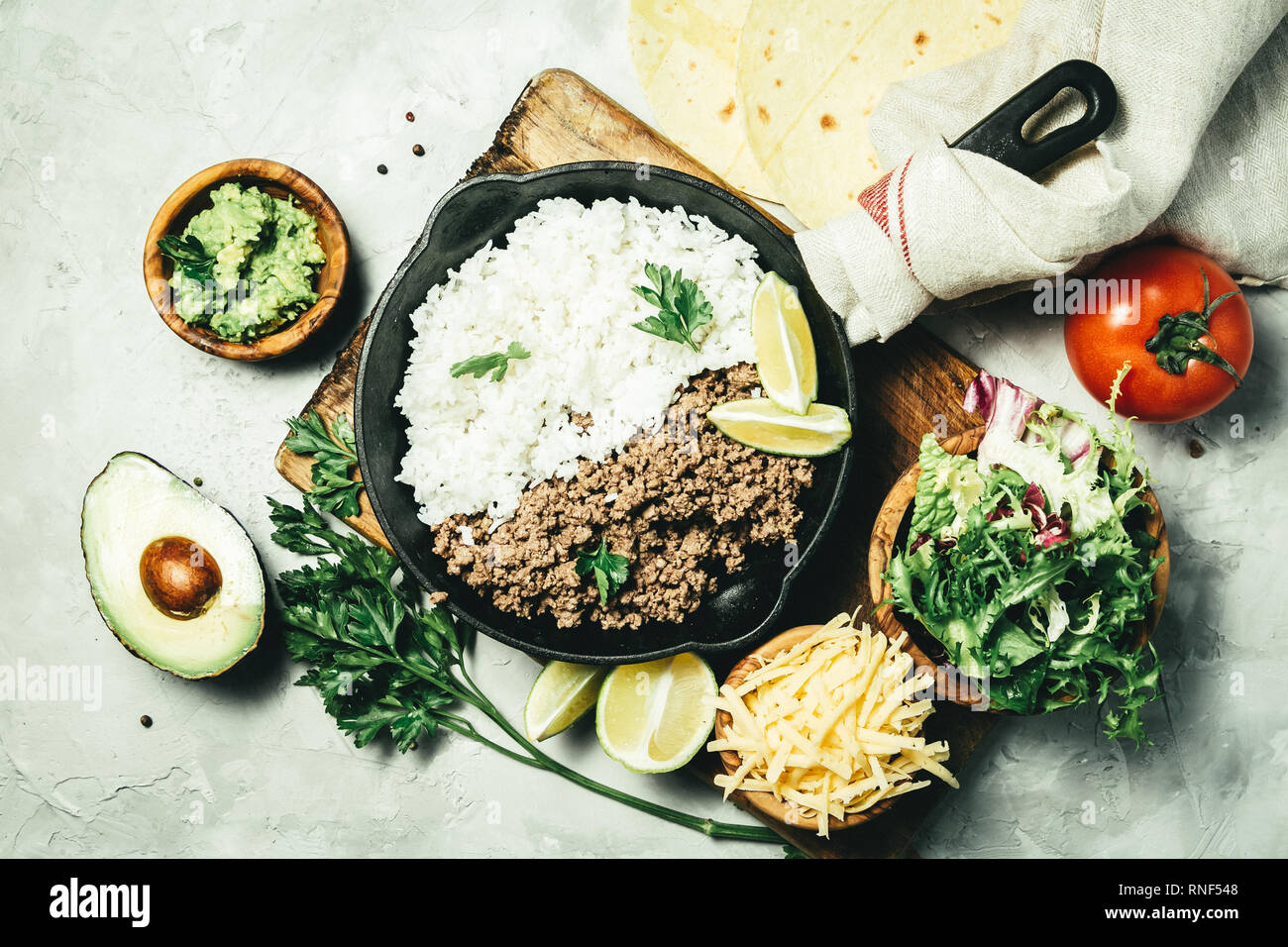 Breakfast burrito top view hi-res stock photography and images - Alamy