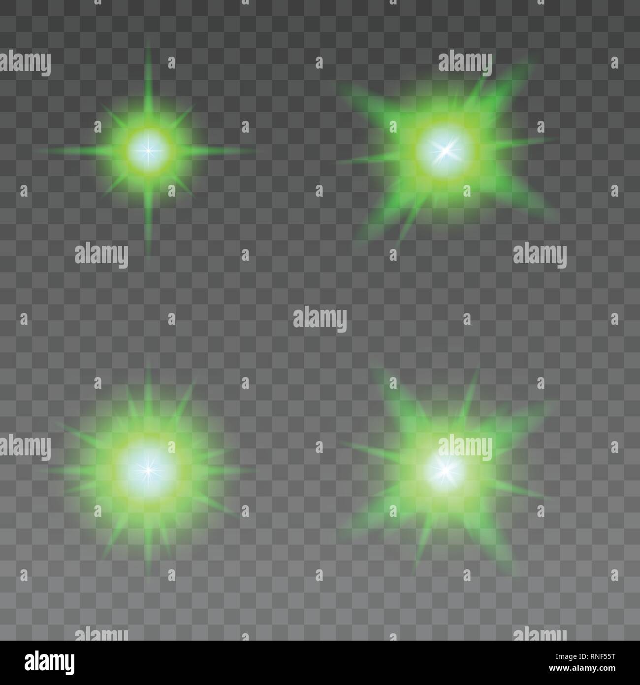 Set of various flare elements. Vector illustration with light effects ...