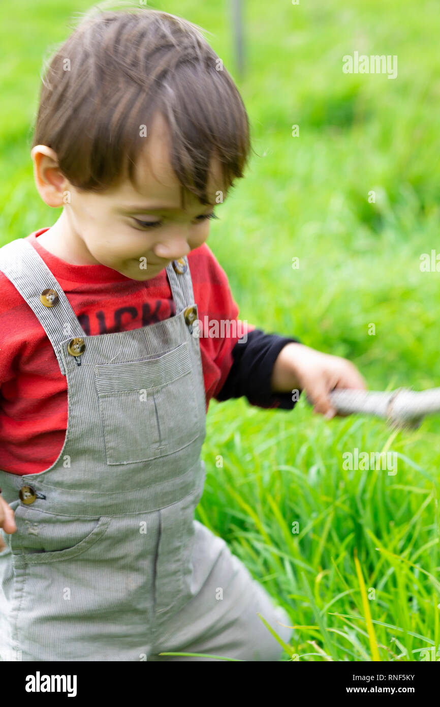 Boy enjoying outdoors hi-res stock photography and images - Alamy