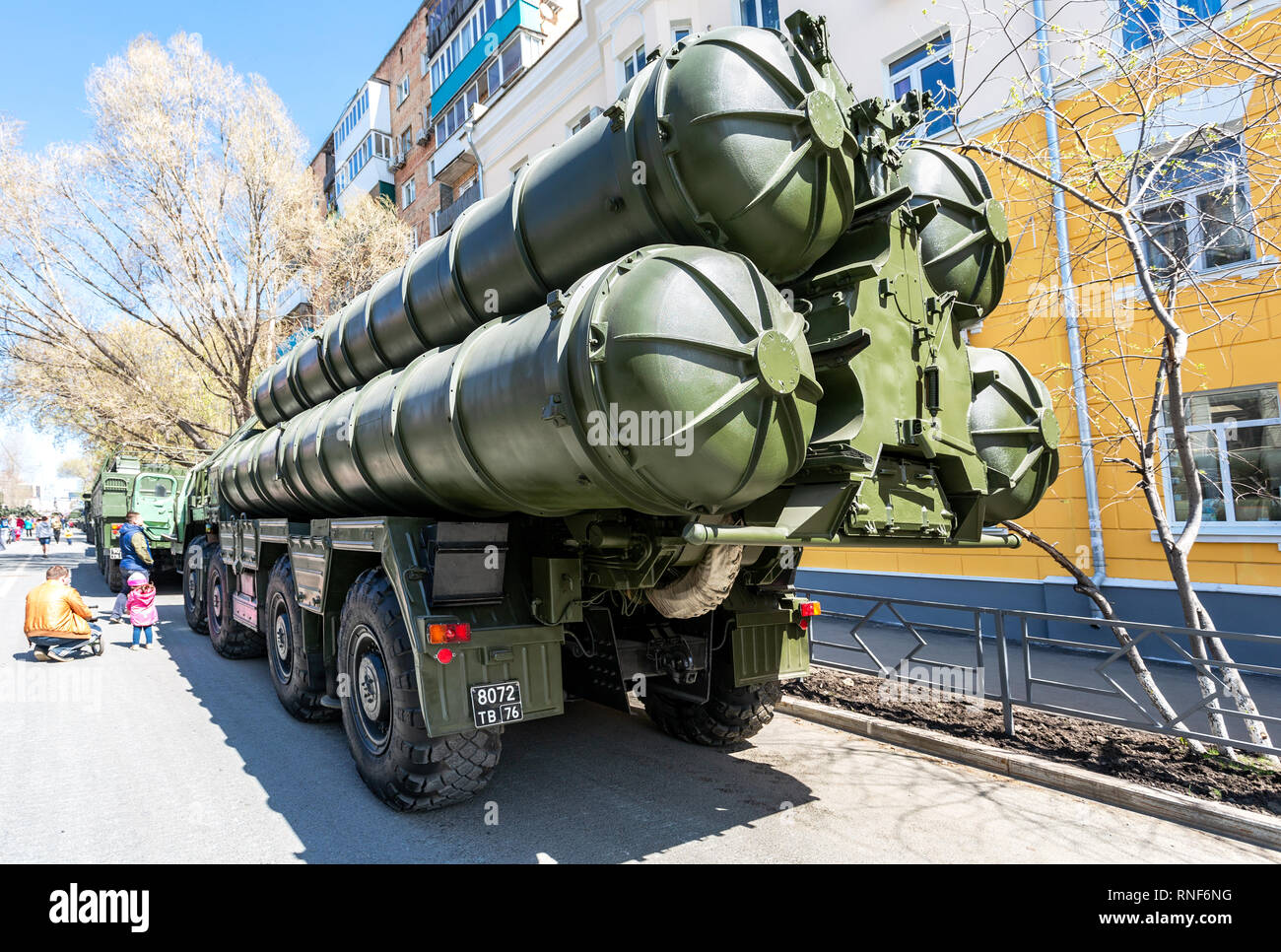 Samara, Russia - May 5, 2018: Russian anti-aircraft missile system (SAM ...