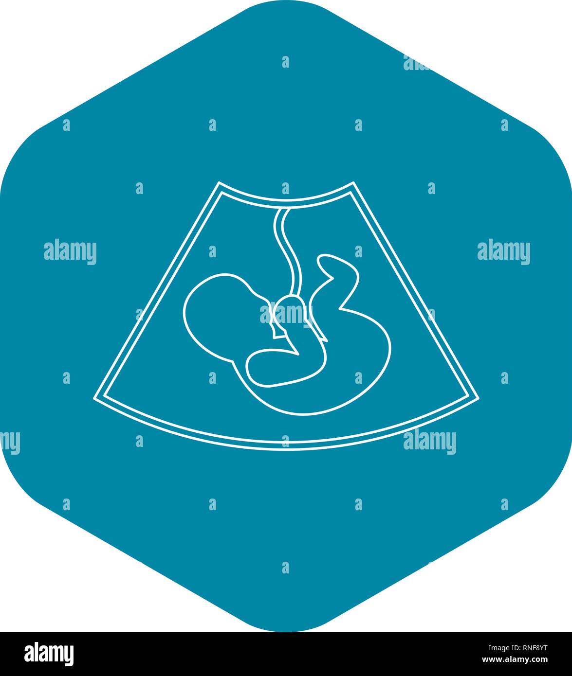 Baby inside a mothers womb icon, outline style Stock Vector Image & Art ...