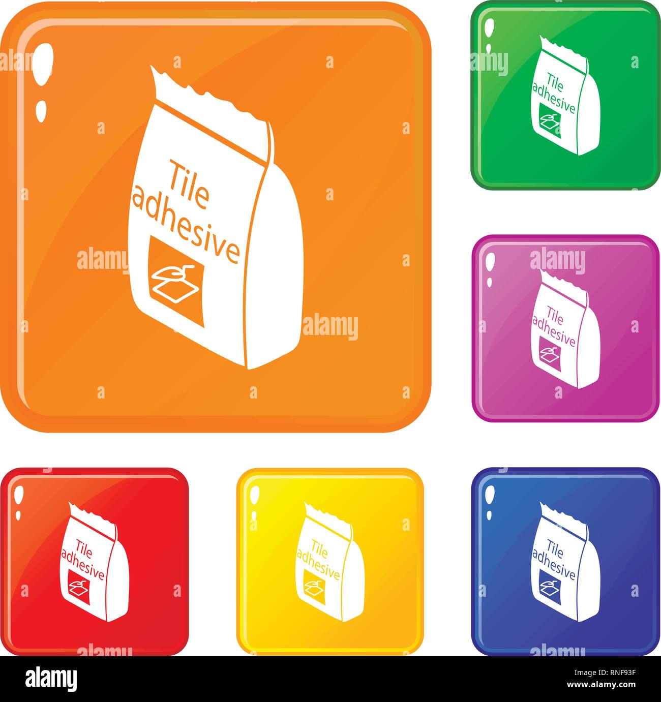 Tile adhesive icons set vector color Stock Vector Image & Art - Alamy