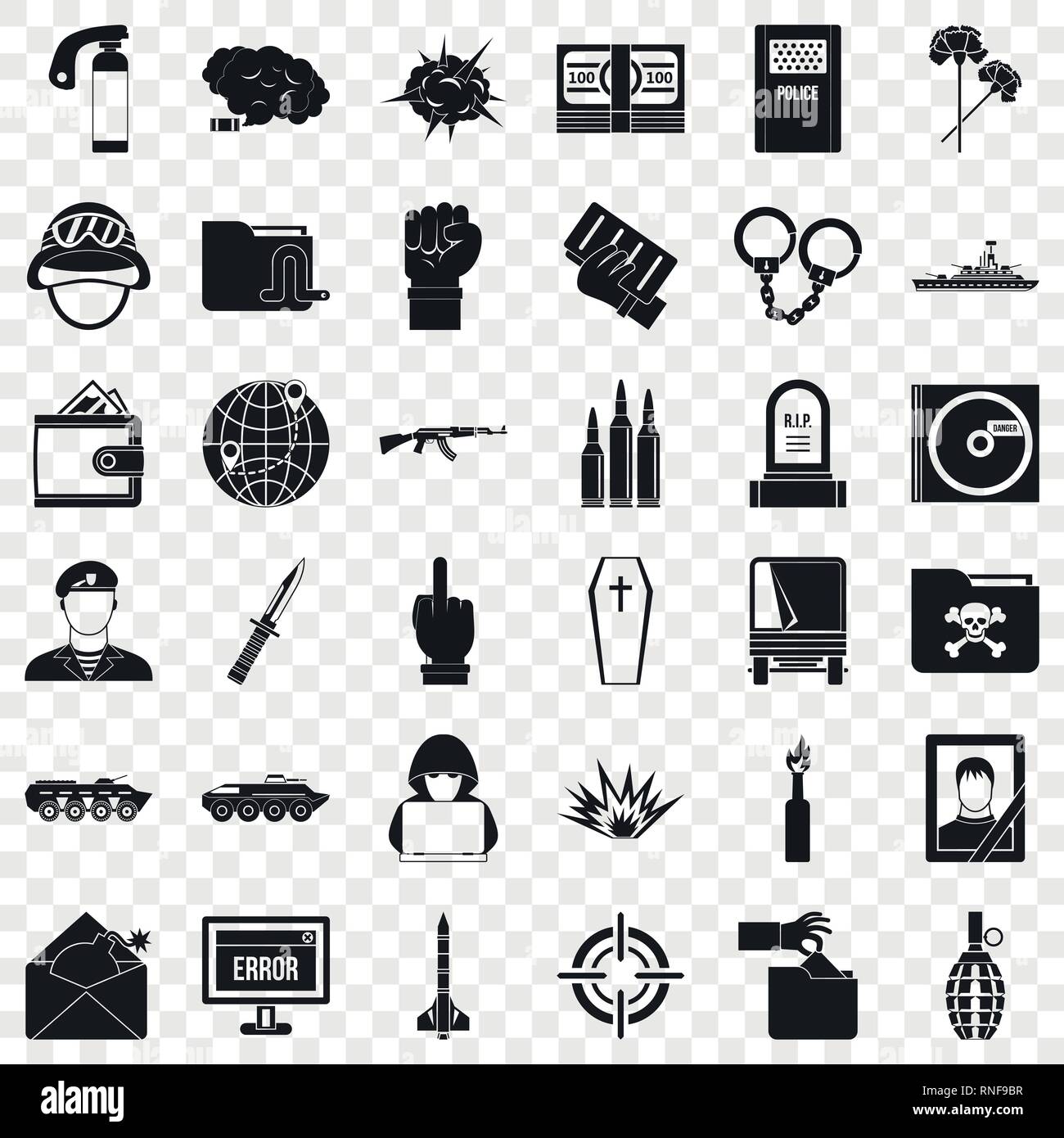 Internet war icons set, simple style Stock Vector Image & Art - Alamy