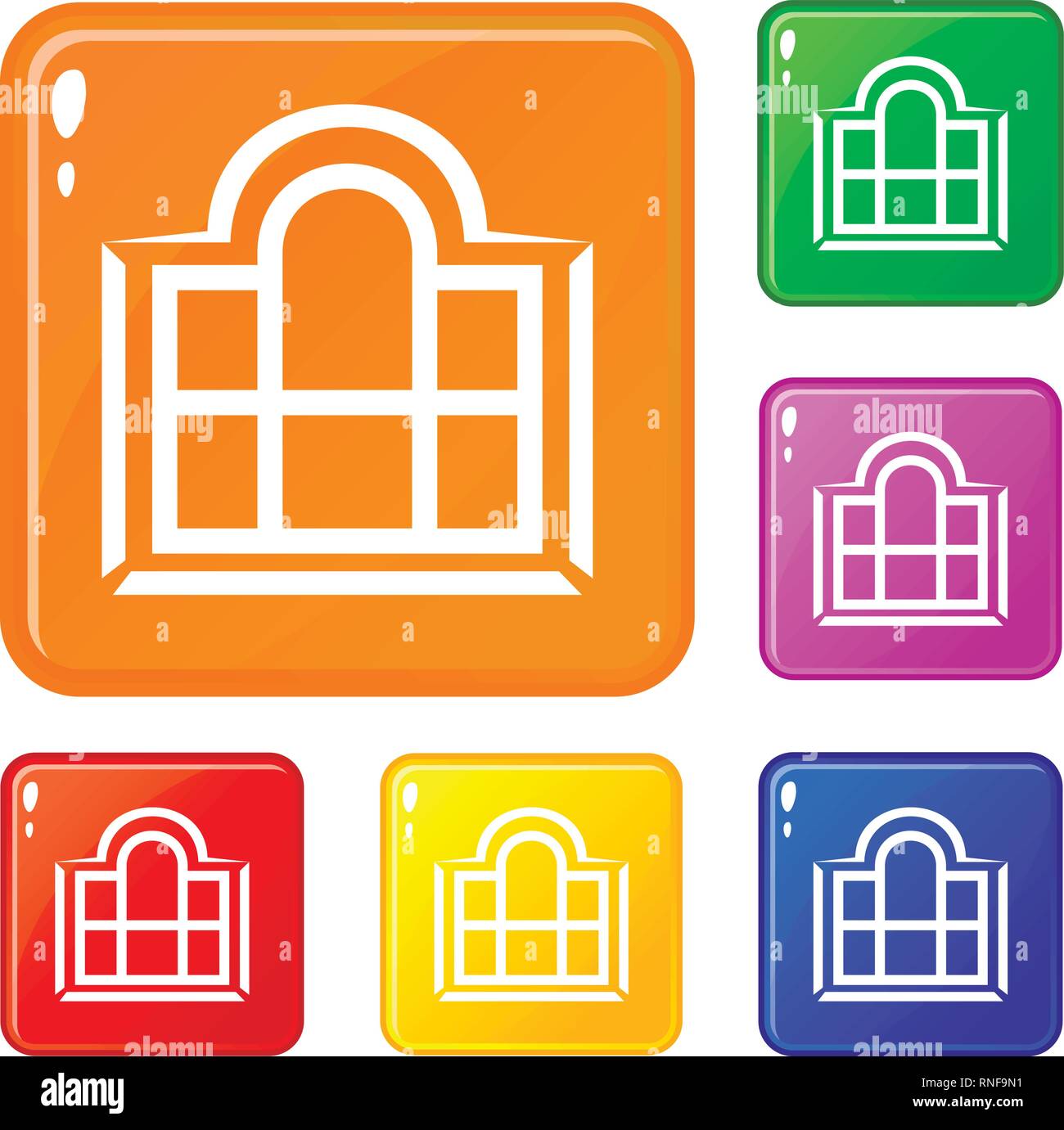 Beautiful window frame icons set vector color Stock Vector Image & Art ...