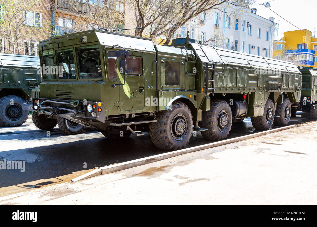 Samara, Russia - May 5, 2018: Russian mobile ballistic missile system ...
