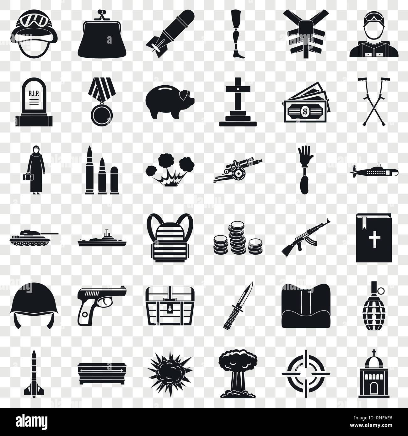 War gun icons set, simple style Stock Vector Image & Art - Alamy