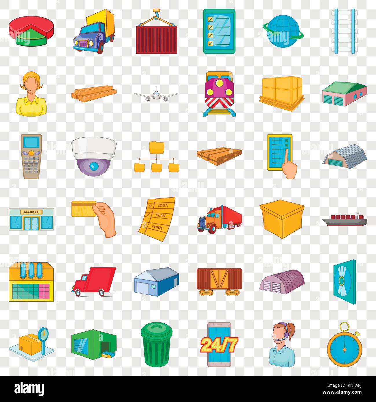Big warehouse icons set, cartoon style Stock Vector Image & Art - Alamy