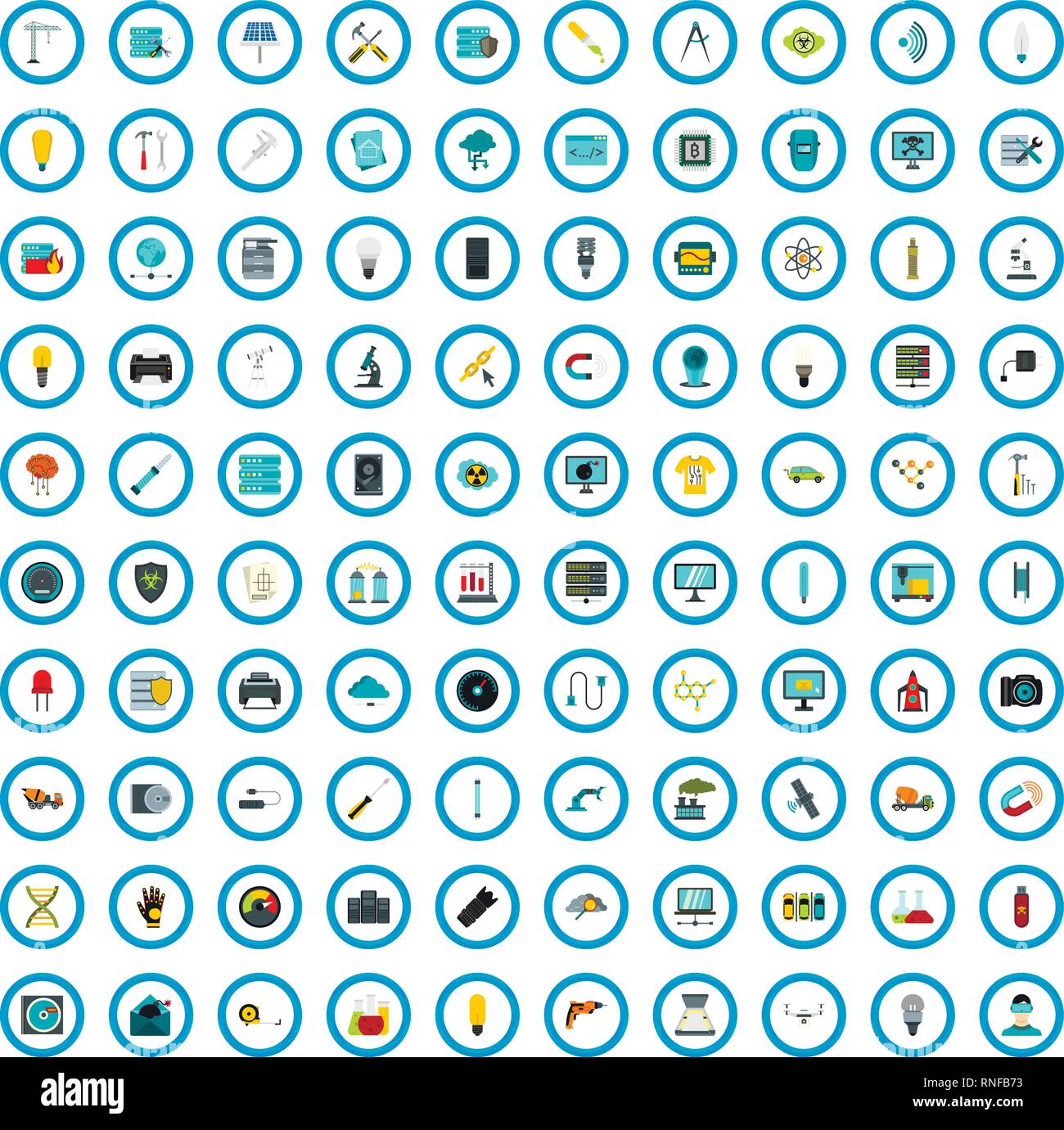 100 anthropogenic icons set, flat style Stock Vector Image & Art - Alamy