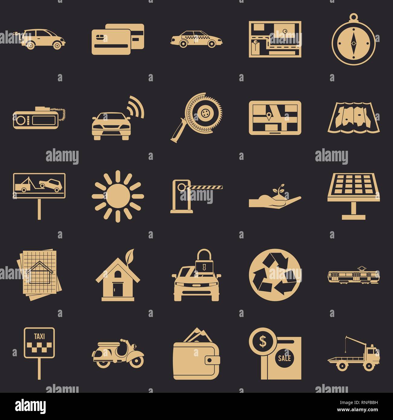 Mechanism icons set, simple style Stock Vector Image & Art - Alamy